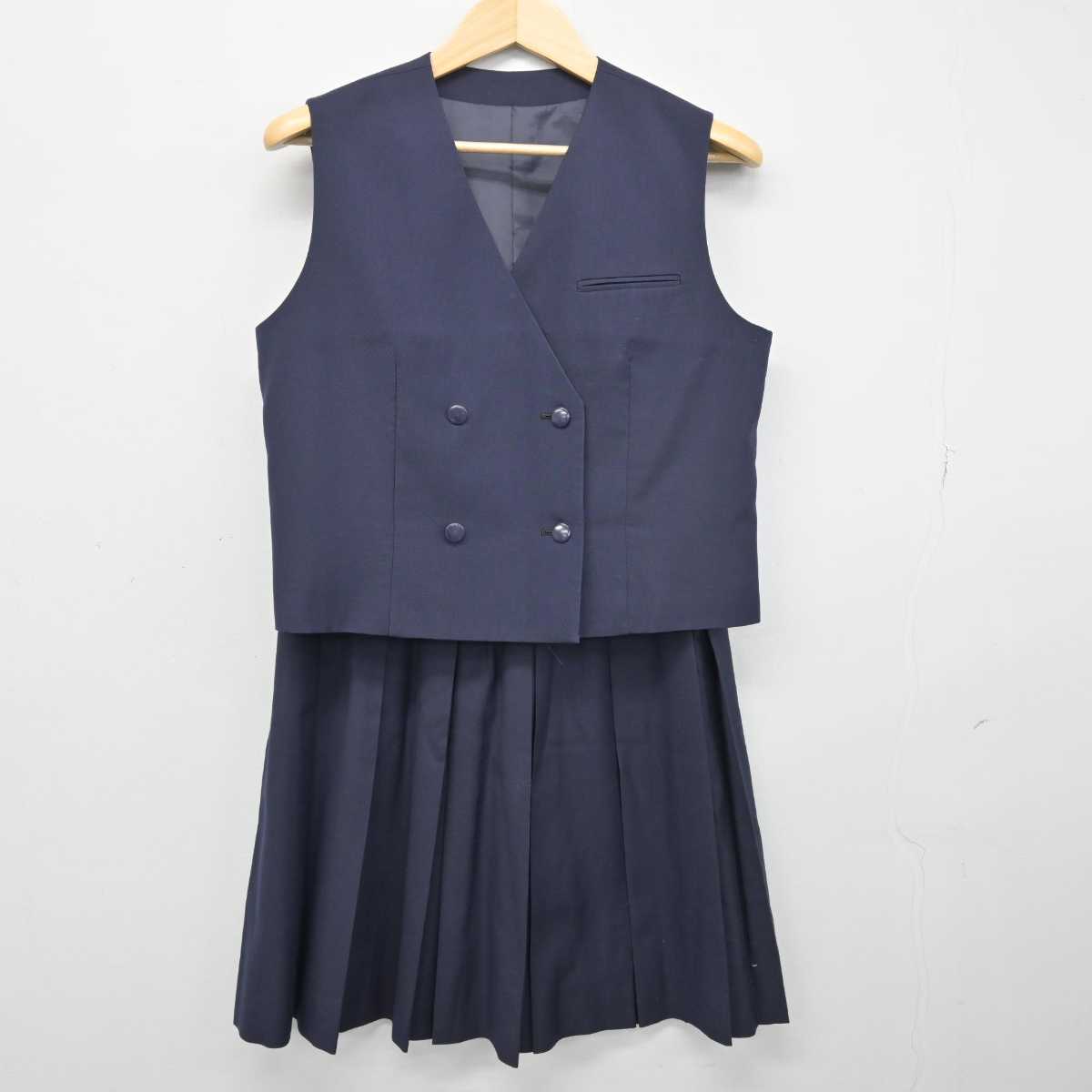 【中古】千葉県 千葉高等学校 女子制服 2点 ベスト・スカート Sf050363 中古制服通販パレイド