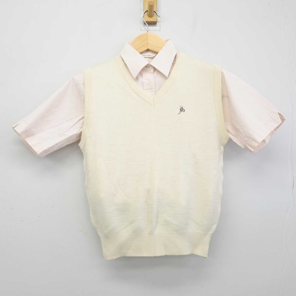 【中古】千葉県 松戸高等学校 女子制服 2点 ニットベスト・シャツ Sf050691 中古制服通販パレイド