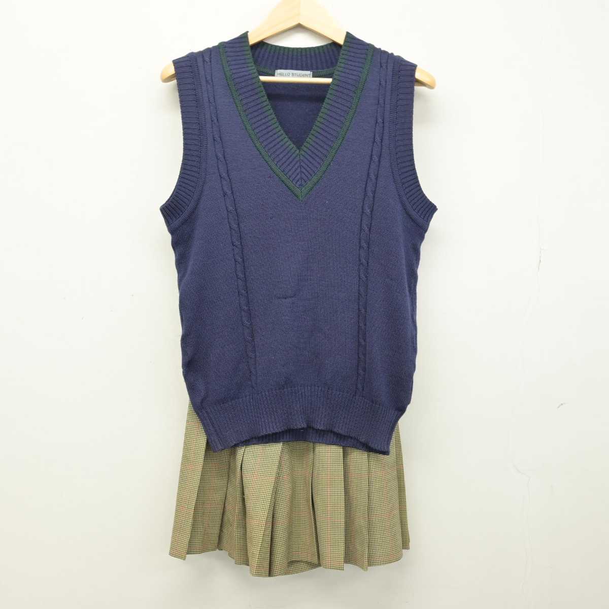 【中古】高知県 高知東高等学校 女子制服 2点 ニットベスト・スカート Sf051014 中古制服通販パレイド