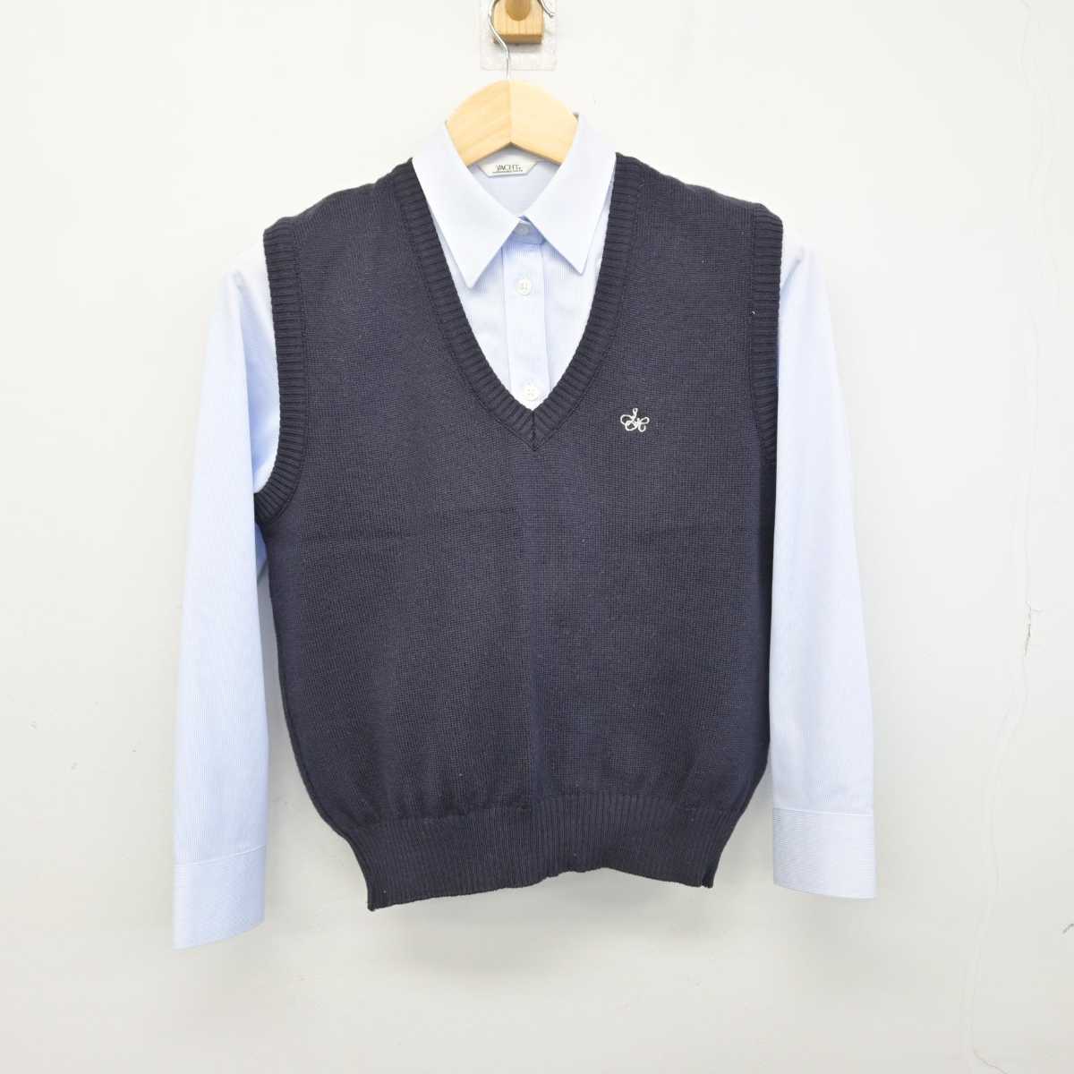 【中古】東京都 自由ヶ丘学園高等学校 女子制服 2点 ニットベスト・シャツ Sf051051 中古制服通販パレイド
