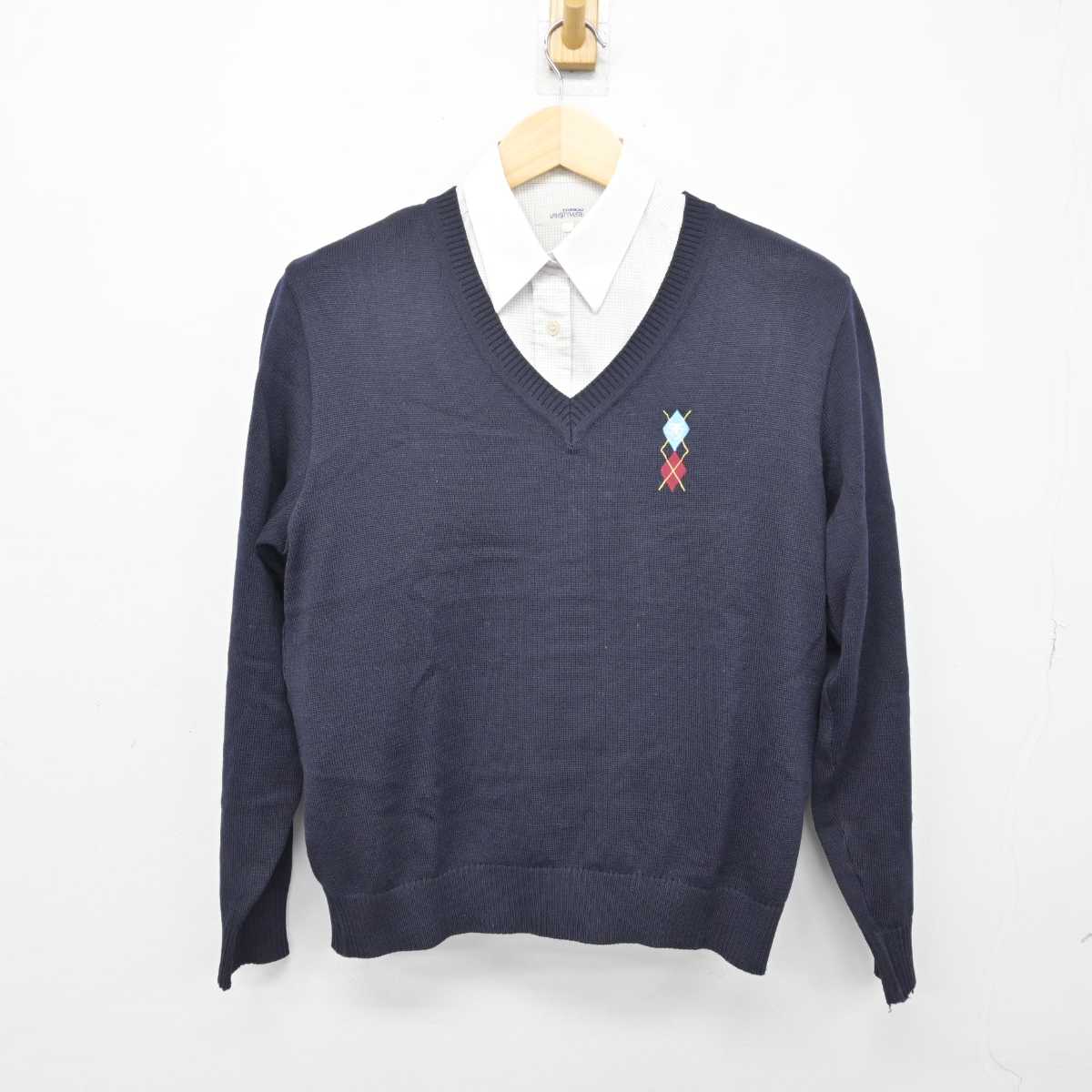 【中古】東京都 八王子実践中学校・高等学校 女子制服 2点 ニット・シャツ Sf051290 中古制服通販パレイド