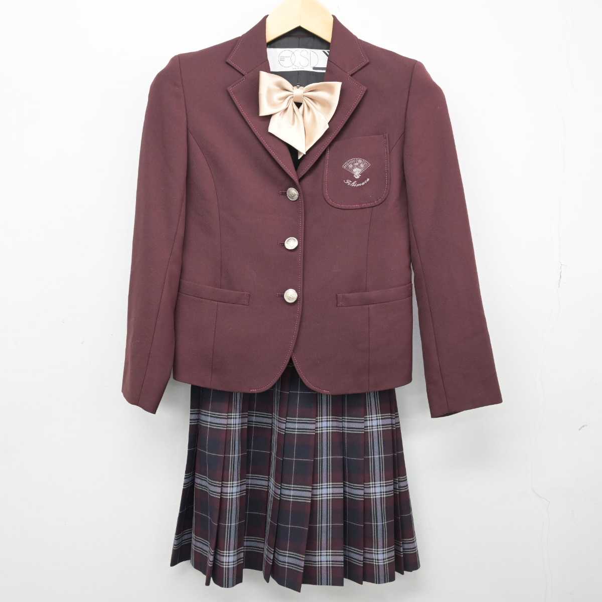 【中古】愛知県 名古屋経済大学市邨高等学校 女子制服 4点 ブレザー・ニット・スカート Sf051659 中古制服通販パレイド