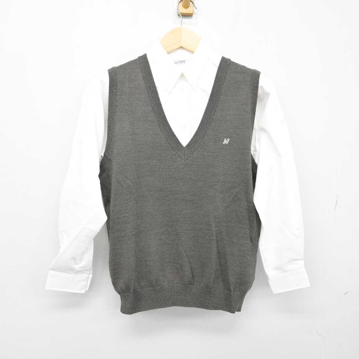 【中古】東京都 日本大学豊山女子中学校・高等学校 女子制服 2点 ニット・シャツ Sf051757 中古制服通販パレイド