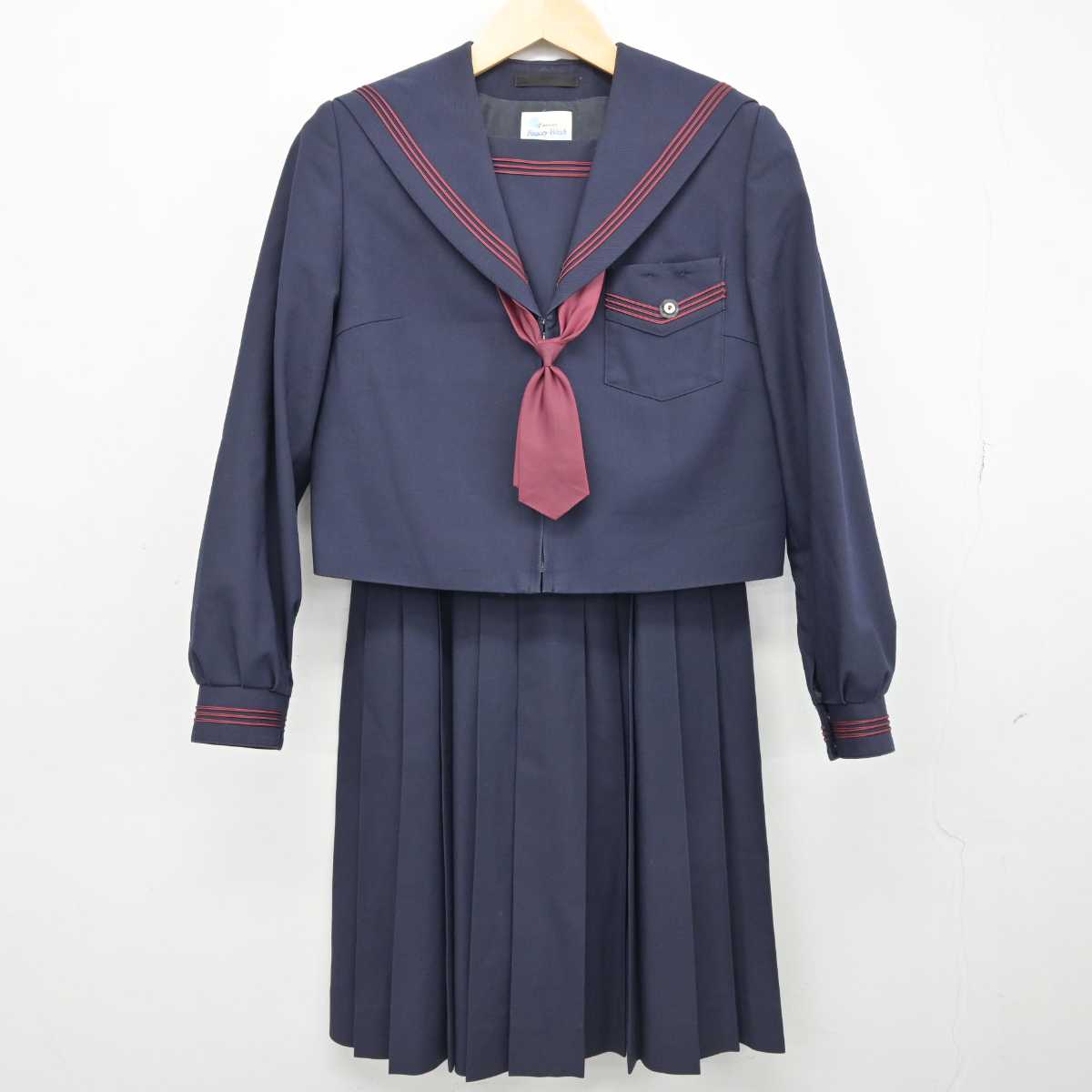 【中古】大阪府 堀江中学校 女子制服 3点 セーラー服・スカート Sf051959 中古制服通販パレイド