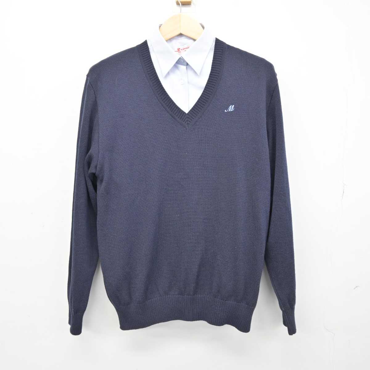 【中古】埼玉県 宮代高等学校 女子制服 2点 ニット・シャツ Sf052413 中古制服通販パレイド