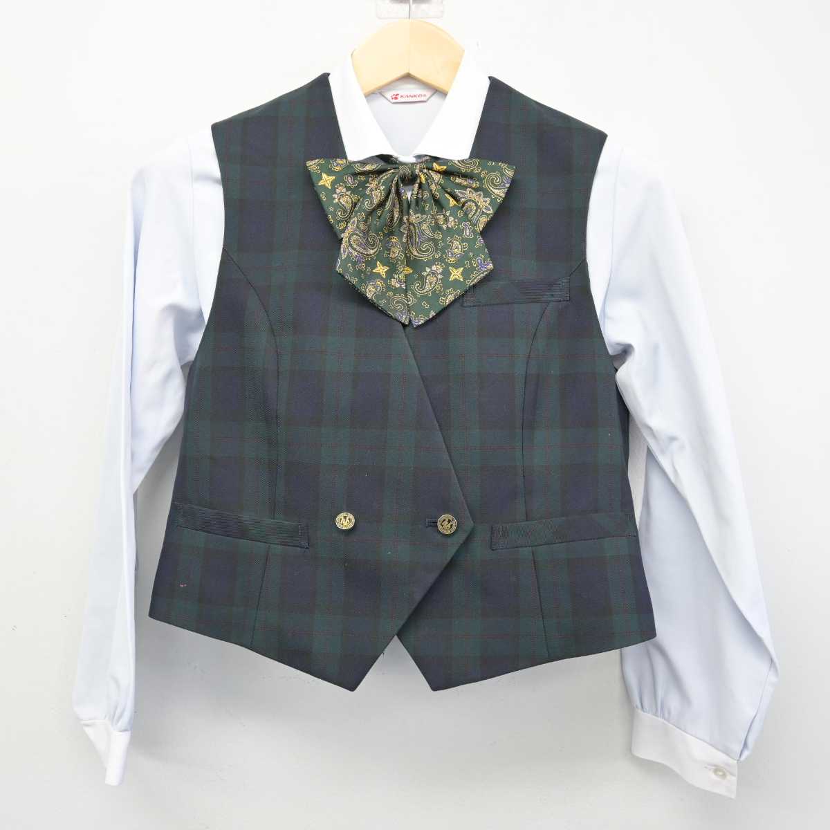 【中古】長崎県 長崎日本大学高等学校 女子制服 3点 シャツ・ベスト Sf052471 中古制服通販パレイド