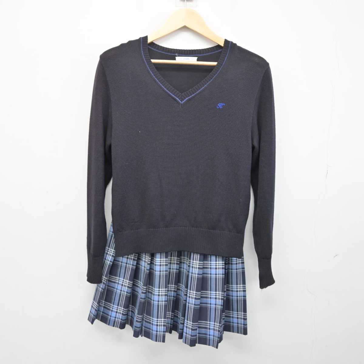【中古】神奈川県 鵠沼高等学校 女子制服 2点 ニット・スカート Sf052602 中古制服通販パレイド