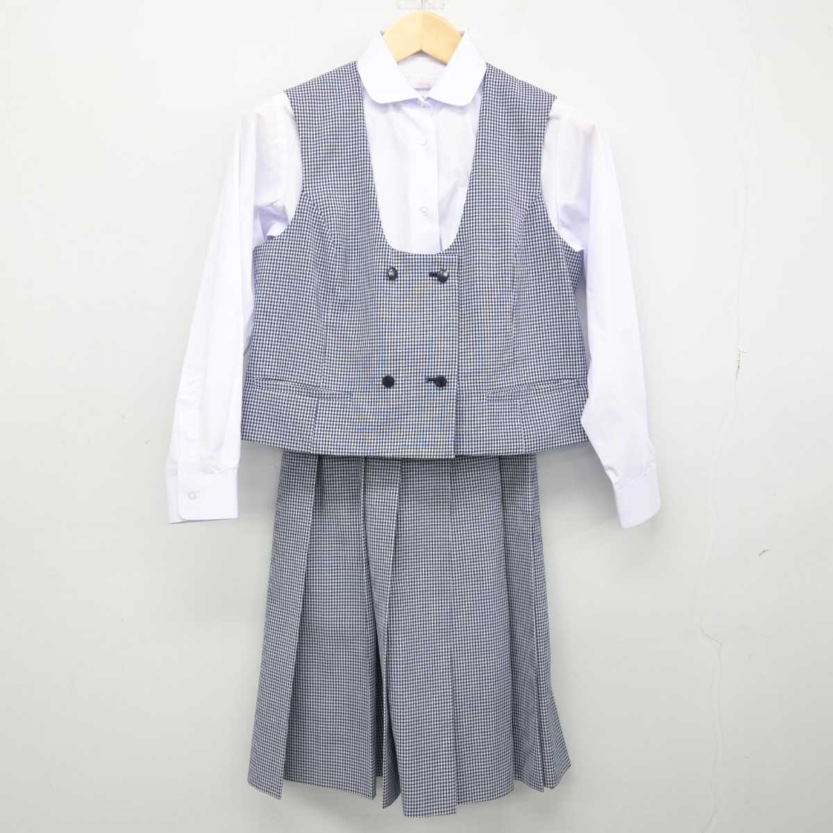 【中古】佐賀県 佐賀清和中学校 女子制服 3点 シャツ・ベスト・スカート Sf052959 中古制服通販パレイド