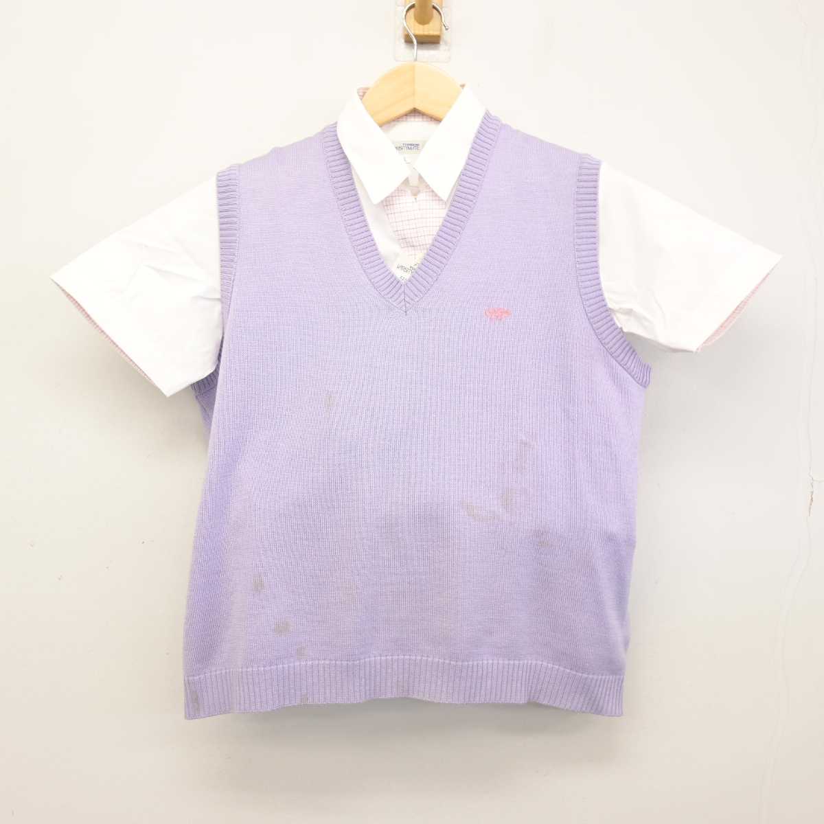 【中古】奈良県 奈良文化高等学校 女子制服 2点 ニットベスト・シャツ Sf053103 中古制服通販パレイド