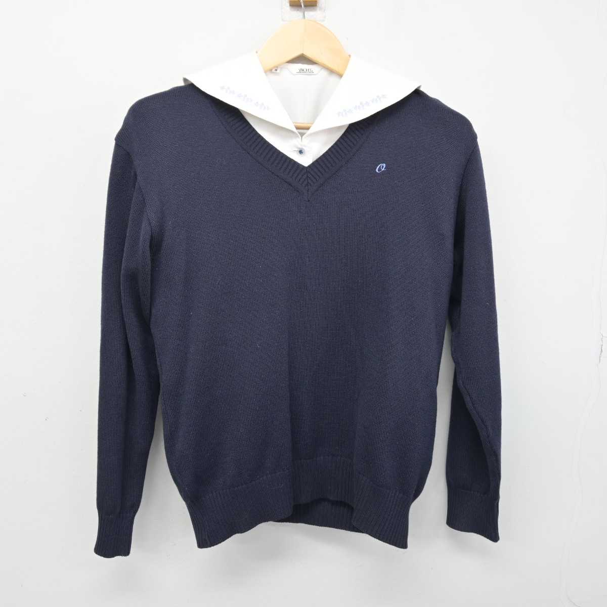 【中古】北海道 北海道大麻高等学校 女子制服 2点 ブラウス・ニット Sf053252 中古制服通販パレイド