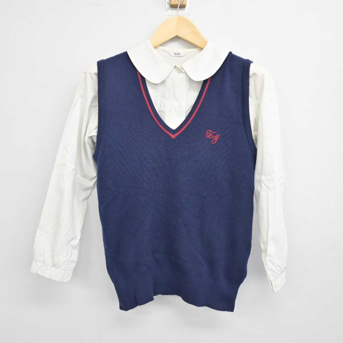 【中古】埼玉県 浦和学院高等学校 女子制服 2点 シャツ・ニットベスト Sf053543 中古制服通販パレイド