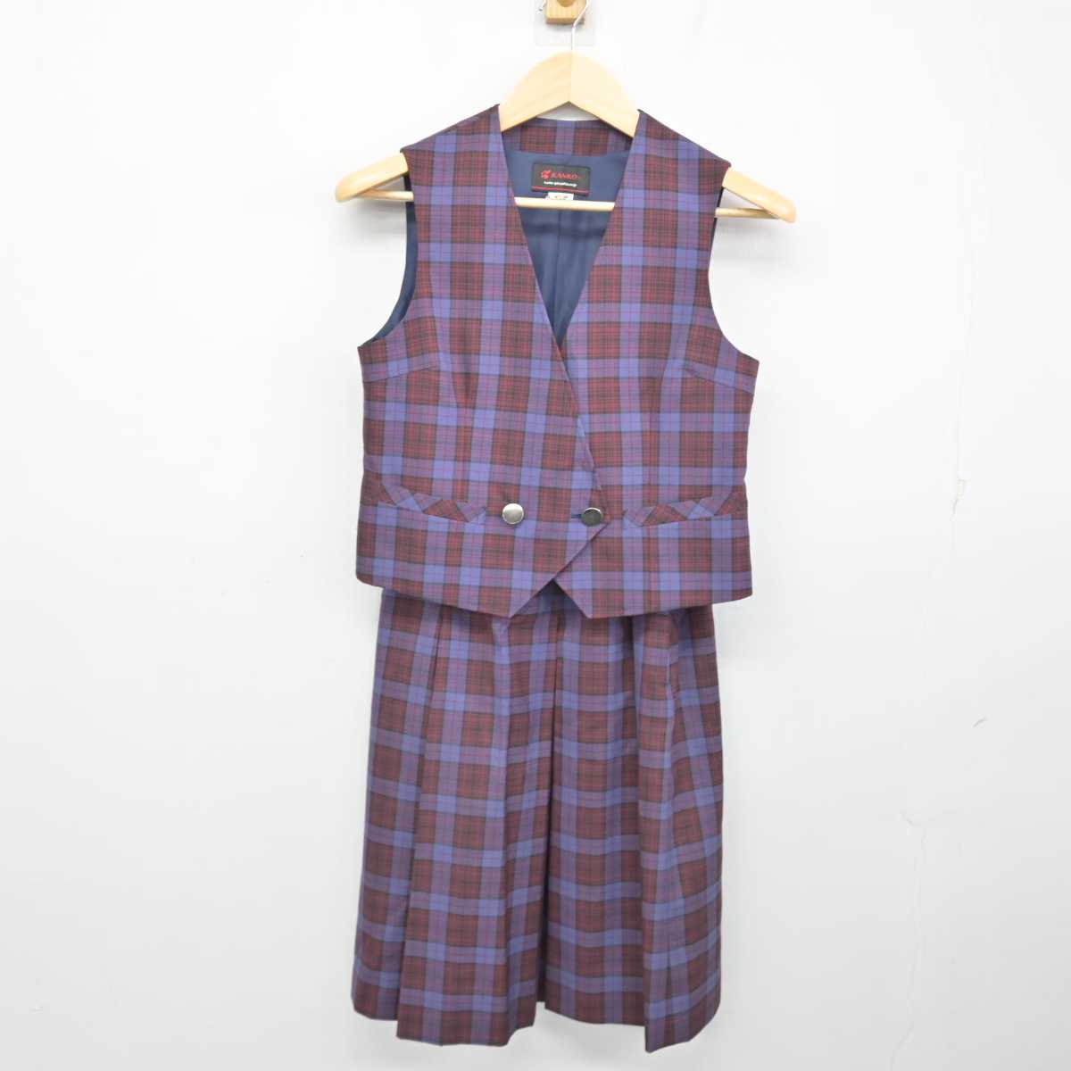 【中古】神奈川県 上永谷中学校 女子制服 2点 ベスト・スカート Sf053959 中古制服通販パレイド