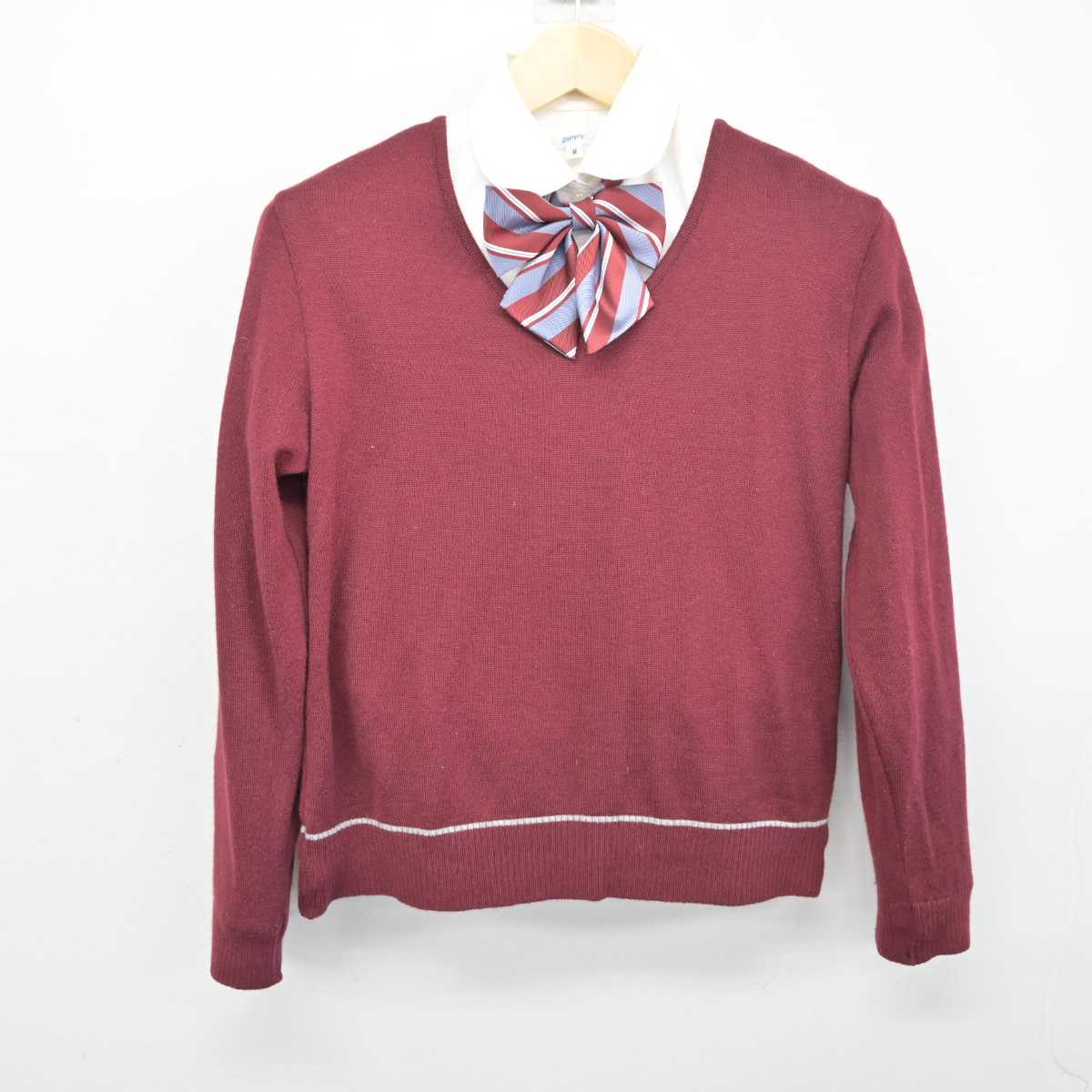 【中古】兵庫県 姫路女学院高等学校 女子制服 4点 ニット・シャツ Sf054009 中古制服通販パレイド