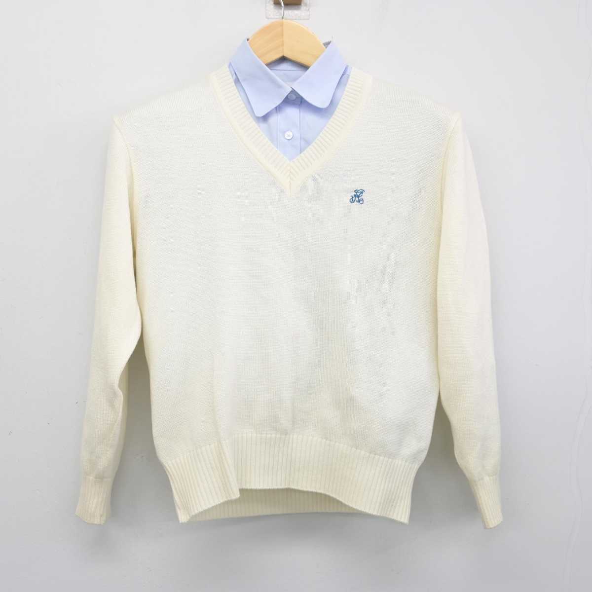 【中古】東京都 安部学院高等学校 女子制服 2点 ニット・シャツ Sf054078 中古制服通販パレイド