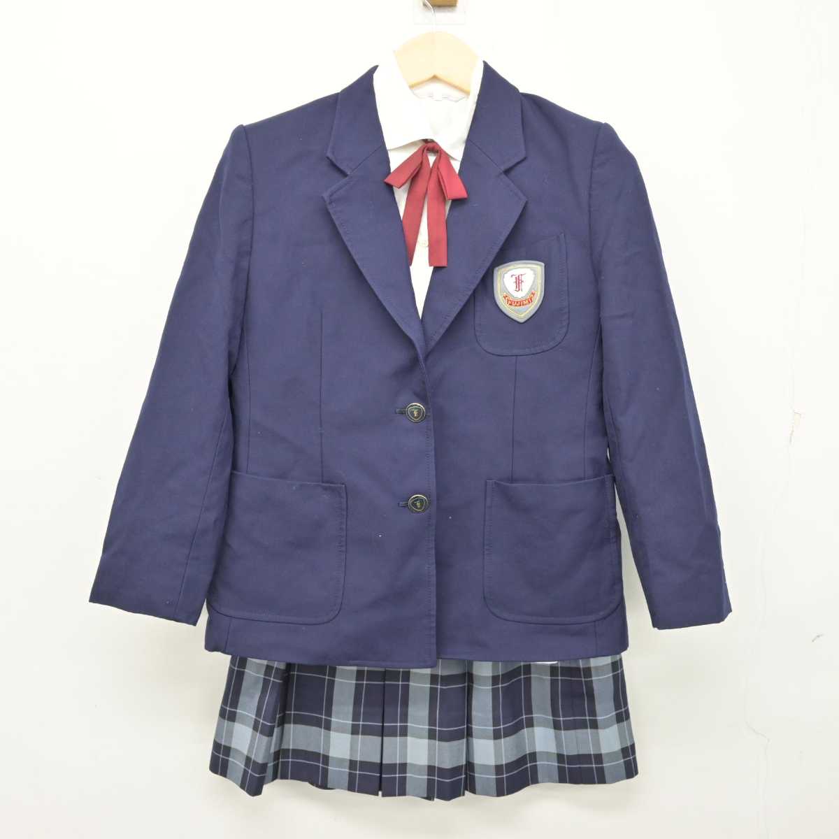 【中古】東京都 学校法人山崎学園富士見中学高等学校 女子制服 5点 ブレザー・シャツ・スカート Sf054229 中古制服通販パレイド