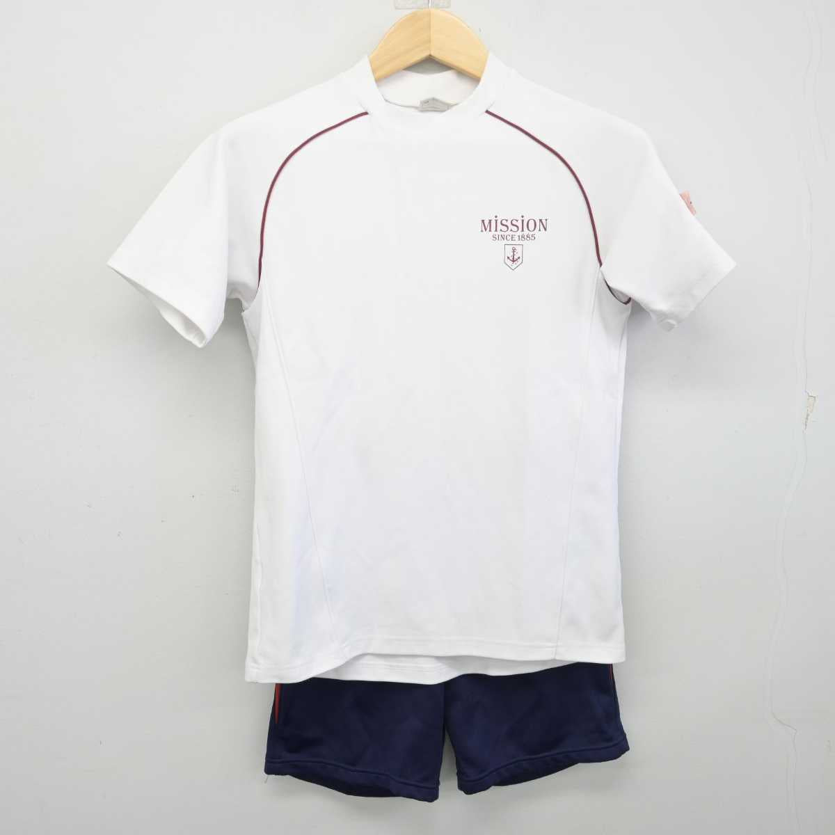 【中古】福岡県 福岡女学院中学校・高等学校 女子制服 2点 体操服 上・体操服 下 Sf055861 中古制服通販パレイド