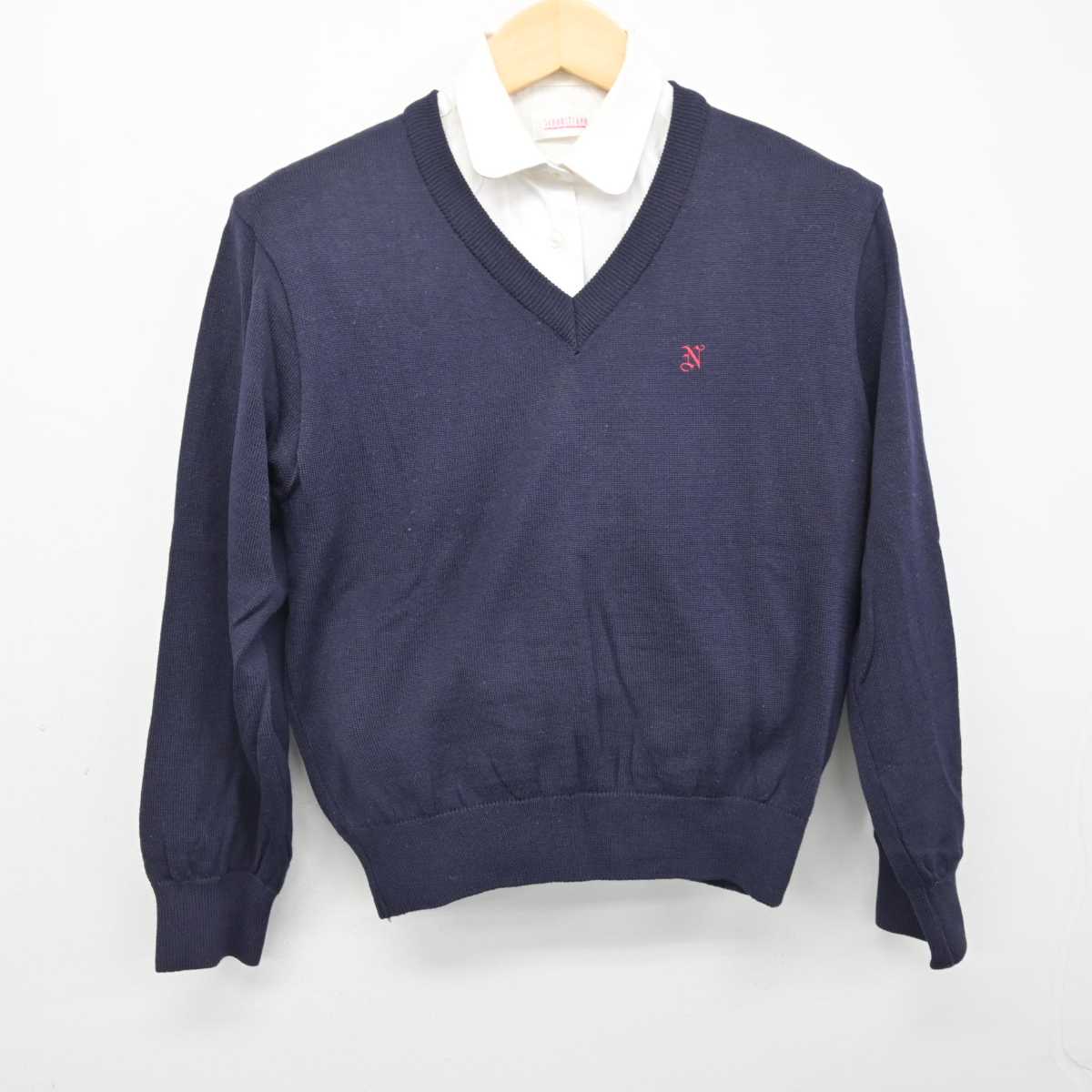 【中古】北海道 札幌日本大学中学校･高等学校 女子制服 2点 ニット・シャツ Sf056103 中古制服通販パレイド