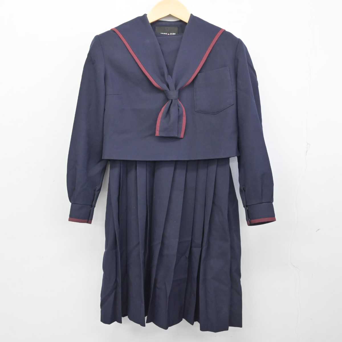 【中古】熊本県 京陵中学校 女子制服 2点 セーラー服・ジャンパースカート Sf056666 中古制服通販パレイド