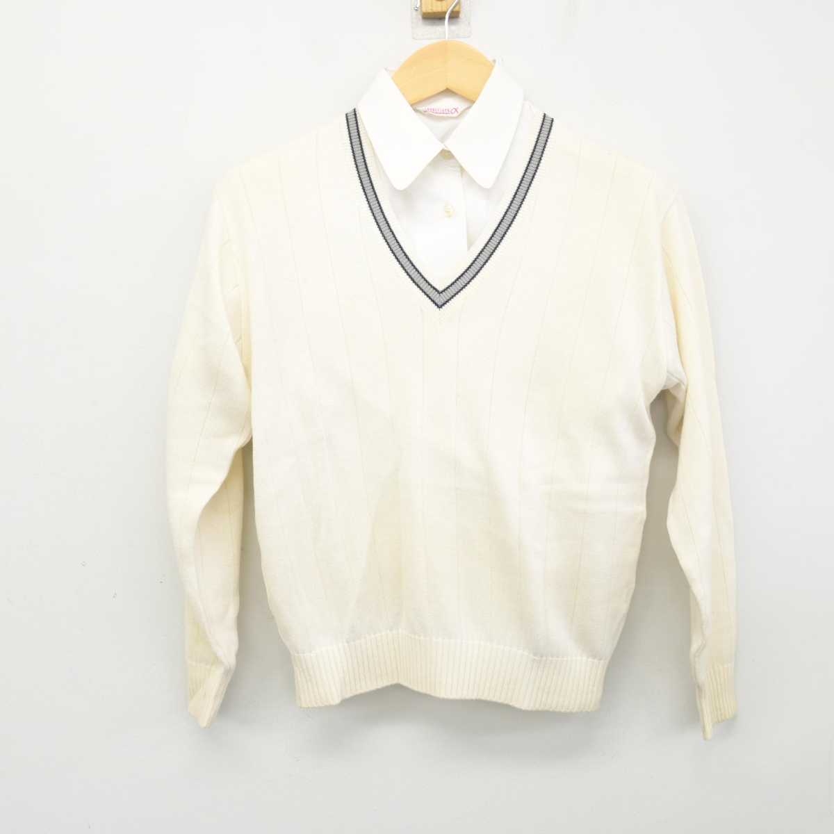 【中古】岩手県 盛岡大学附属高等学校 女子制服 2点 ニット・シャツ Sf057228 中古制服通販パレイド