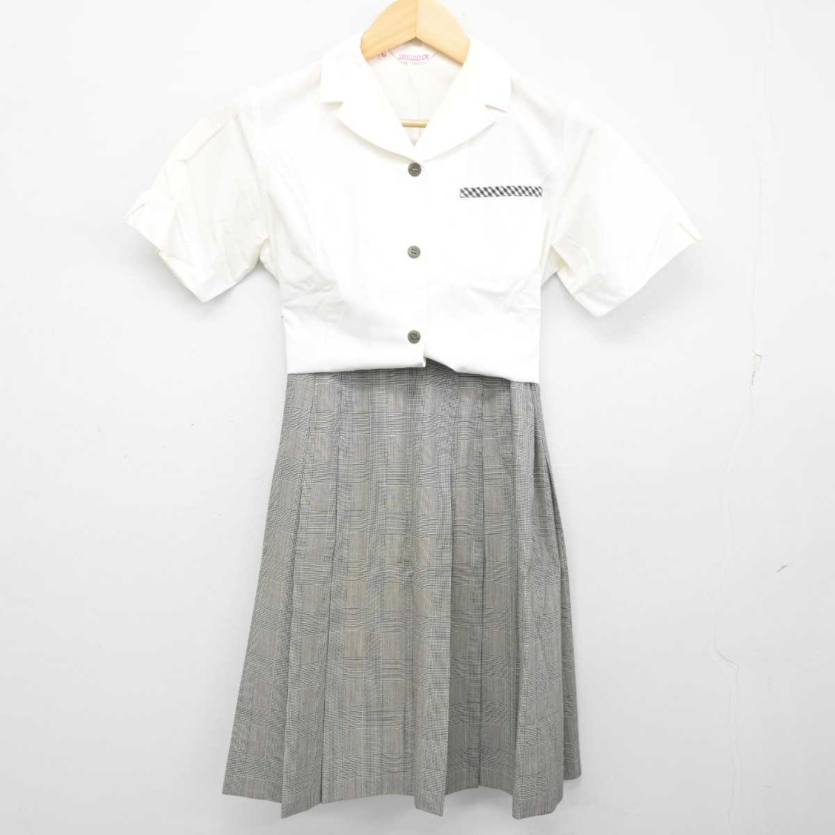 【中古】岩手県 盛岡大学附属高等学校 女子制服 4点 ベスト・シャツ・スカート Sf057229 中古制服通販パレイド