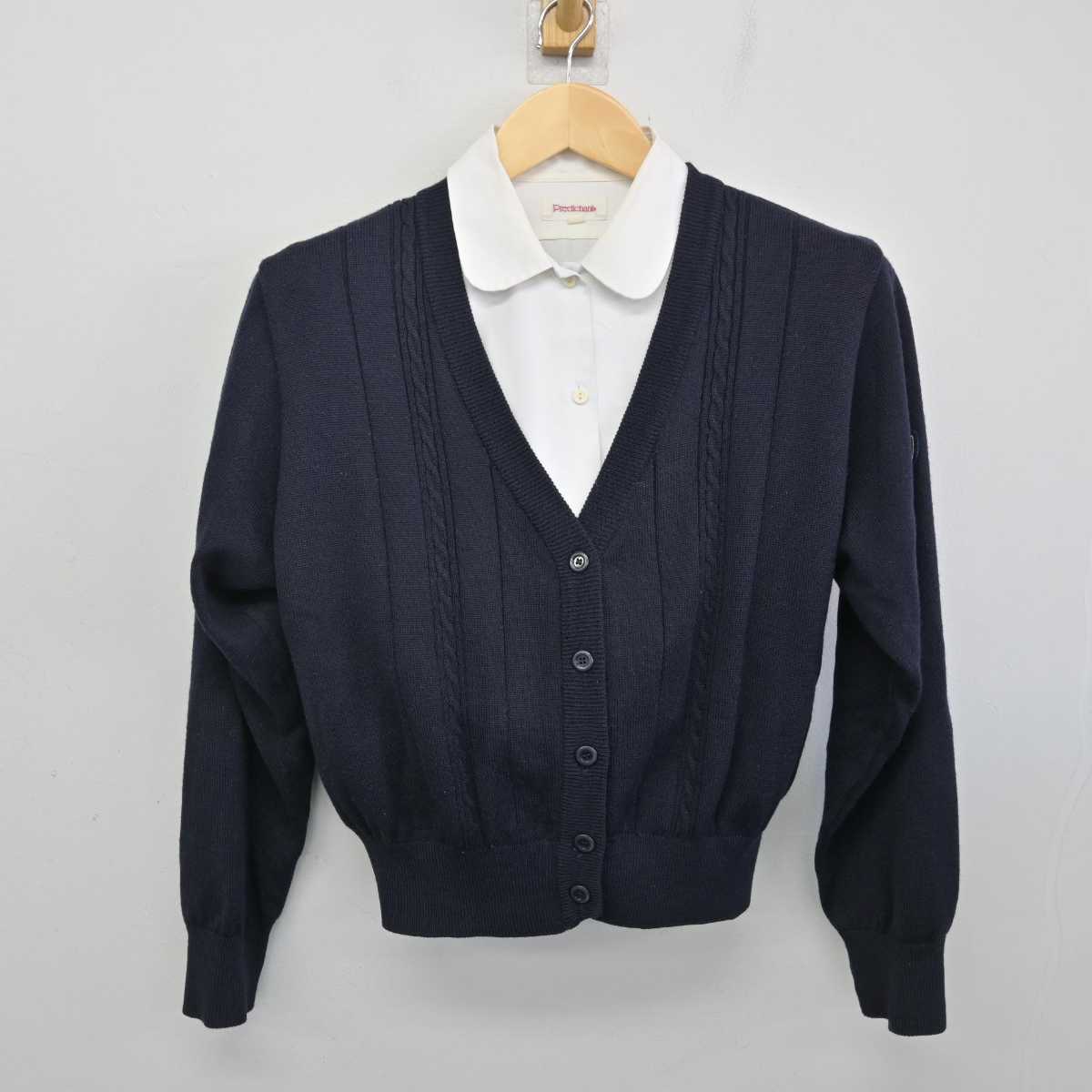 【中古】兵庫県 須磨学園夙川中学校・高等学校旧制服 女子制服 2点 ニット・シャツ Sf057659 中古制服通販パレイド