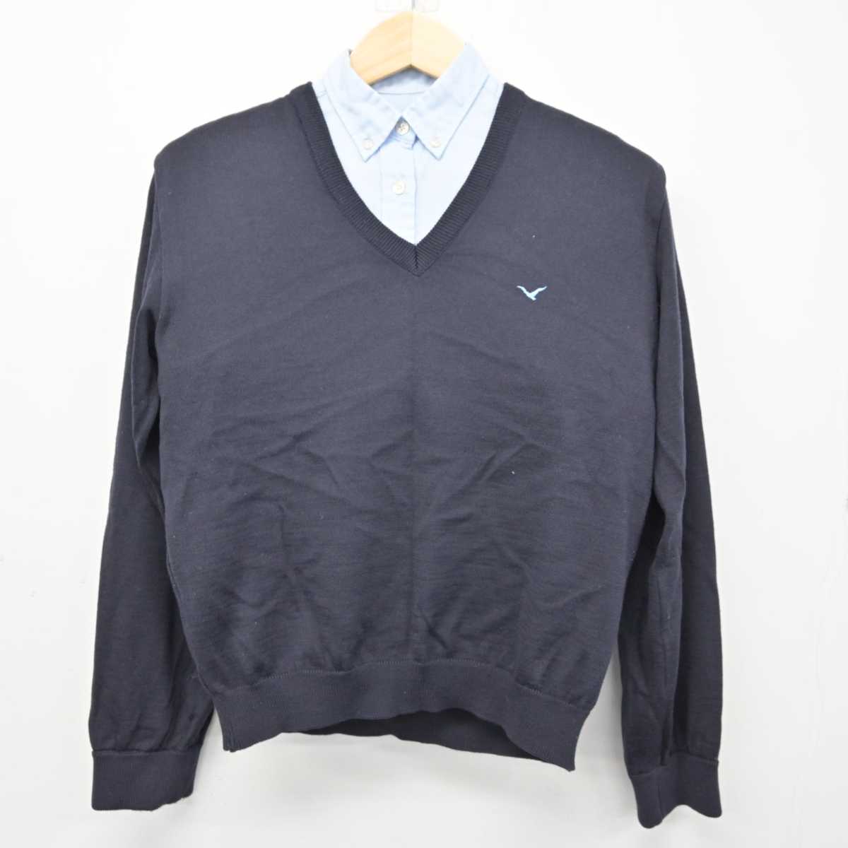 【中古】福岡県 福岡講倫館高等学校 女子制服 2点 ニット・シャツ Sf058181 中古制服通販パレイド