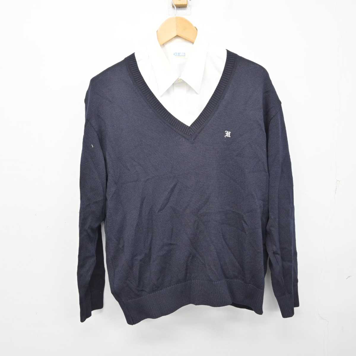 【中古】埼玉県 本庄東高等学校 男子制服 2点 ニット・シャツ Sf059692 中古制服通販パレイド