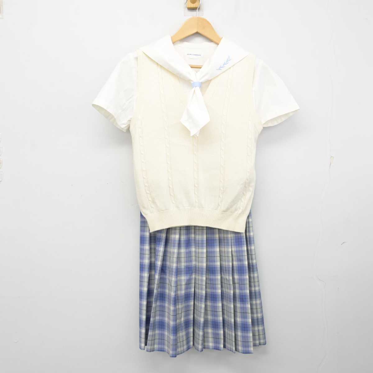 【中古】愛知県 名城大学附属高等学校 女子制服 3点 ニットベスト・セーラー服・スカート Sf059749 中古制服通販パレイド