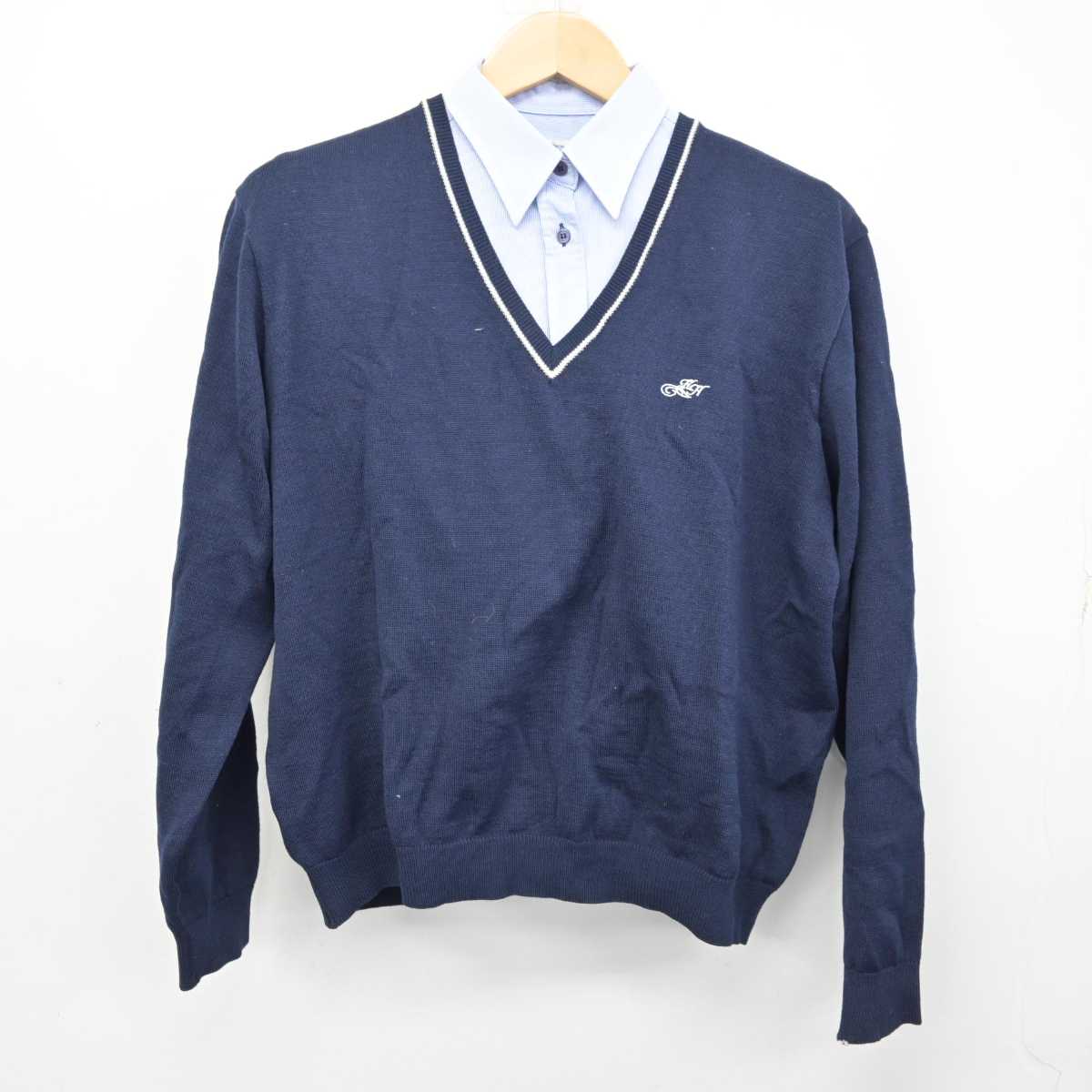 【中古】滋賀県 甲西高等学校 女子制服 2点 ニット・シャツ Sf059769 中古制服通販パレイド