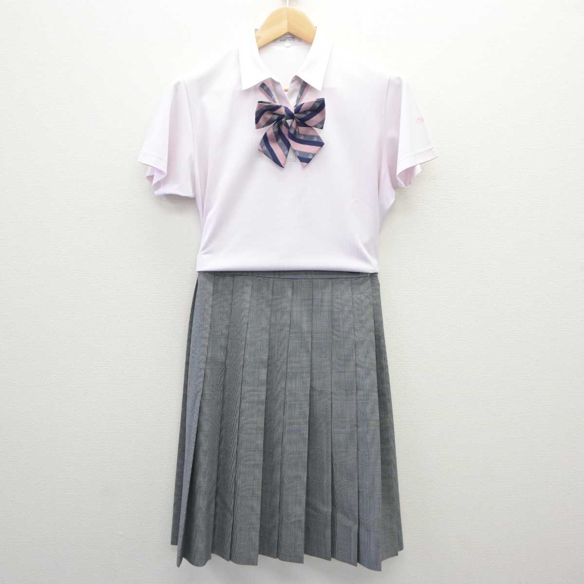【中古】兵庫県 兵庫大学附属須磨ノ浦高等学校 女子制服 3点 シャツ・スカート Sf060698 中古制服通販パレイド