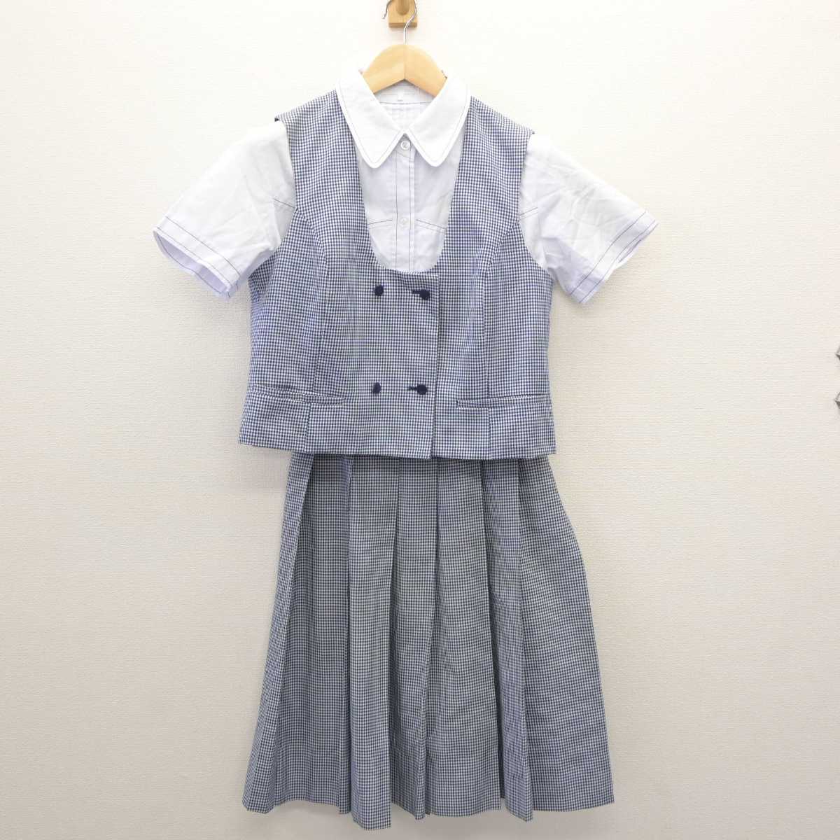 【中古】佐賀県 佐賀清和中学校 女子制服 3点 ベスト・シャツ・スカート Sf061137 中古制服通販パレイド