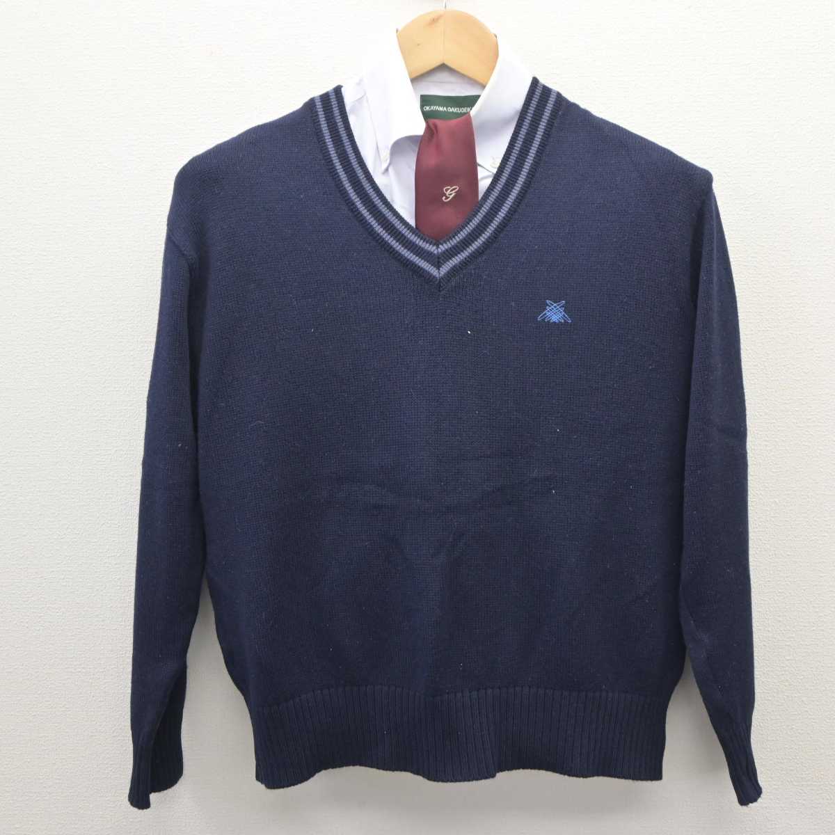 【中古】岡山県 岡山学芸館高等学校 女子制服 4点 ニット・シャツ Sf061168 中古制服通販パレイド