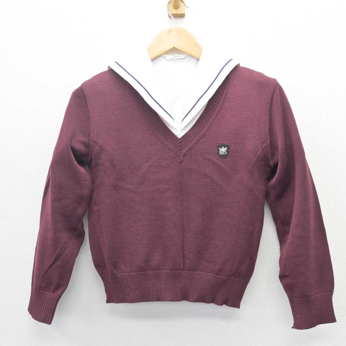 【中古】茨城県 水戸女子高等学校旧制服 女子制服 2点 ニット・シャツ Sf062411 中古制服通販パレイド