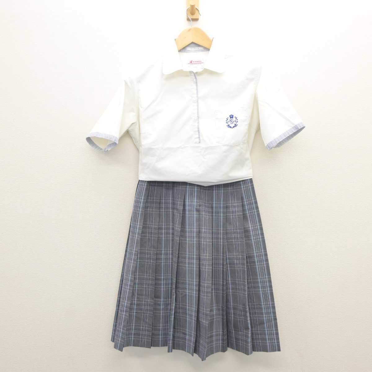 【中古】福岡県 筑紫台高等学校 女子制服 2点 シャツ・スカート Sf063015 中古制服通販パレイド