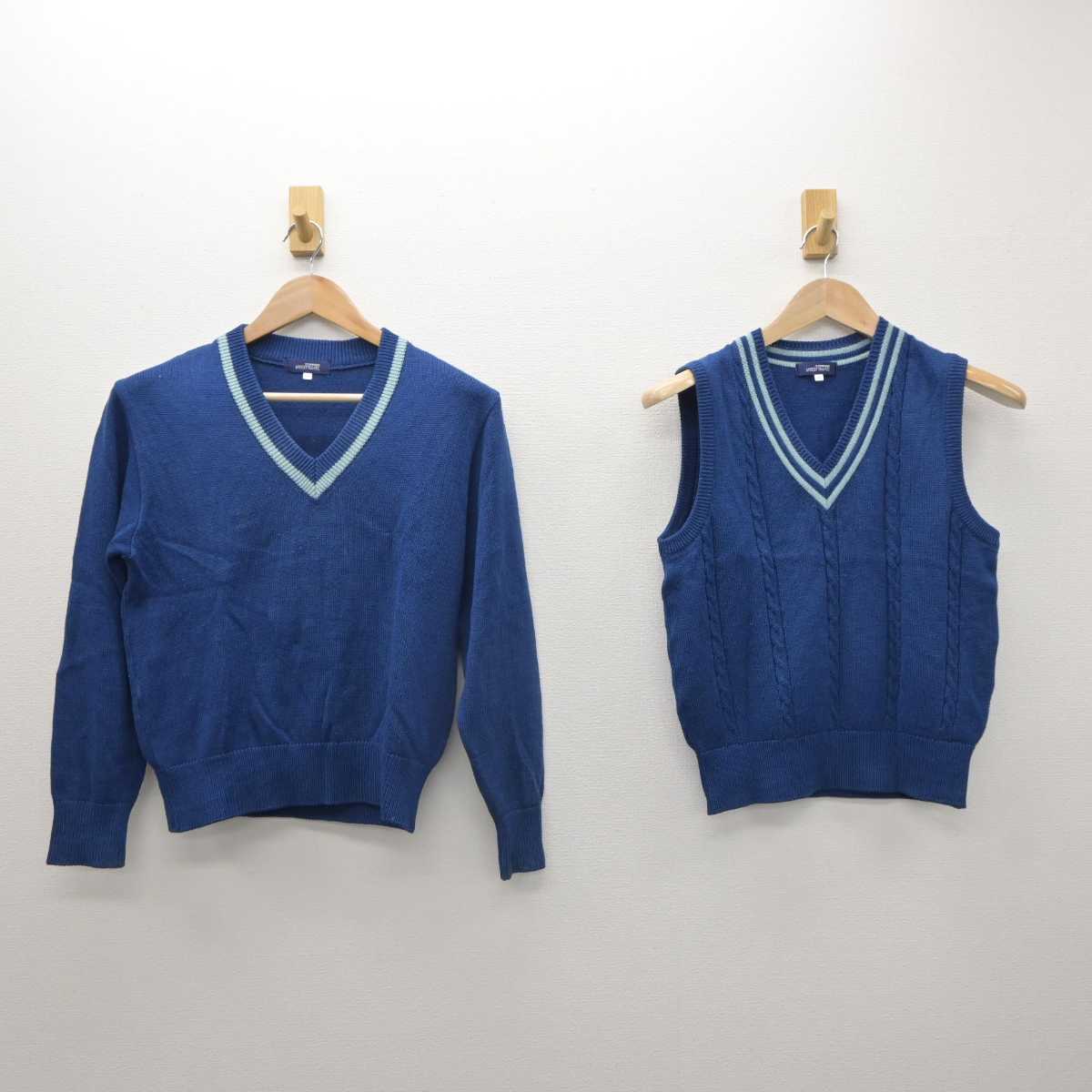 【中古】富山県 富山南高等学校 女子制服 2点 ニット・ニットベスト Sf063199 中古制服通販パレイド