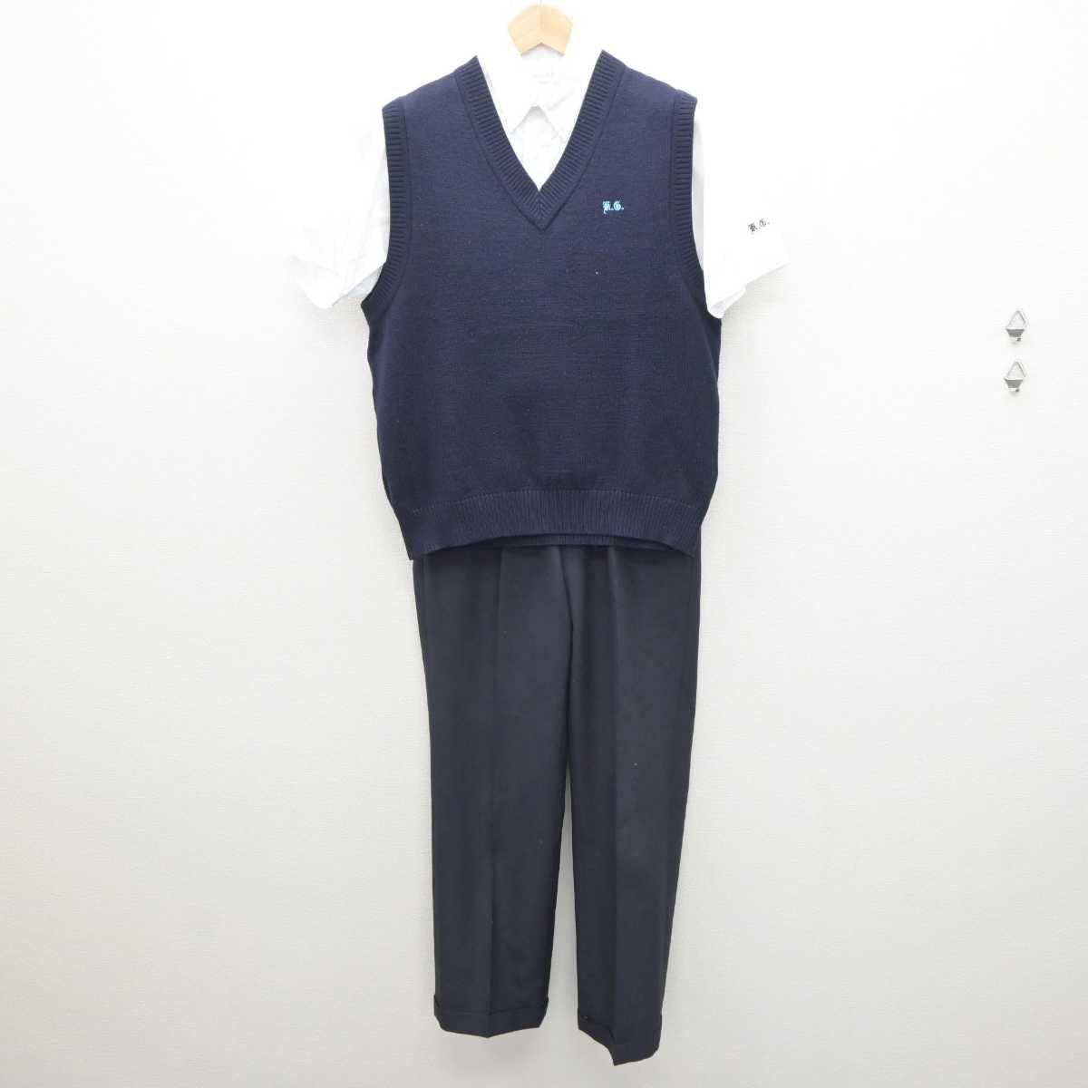 【中古】富山県 片山学園中学校・高等学校 男子制服 3点 ニットベスト・シャツ・ズボン Sf064090 中古制服通販パレイド
