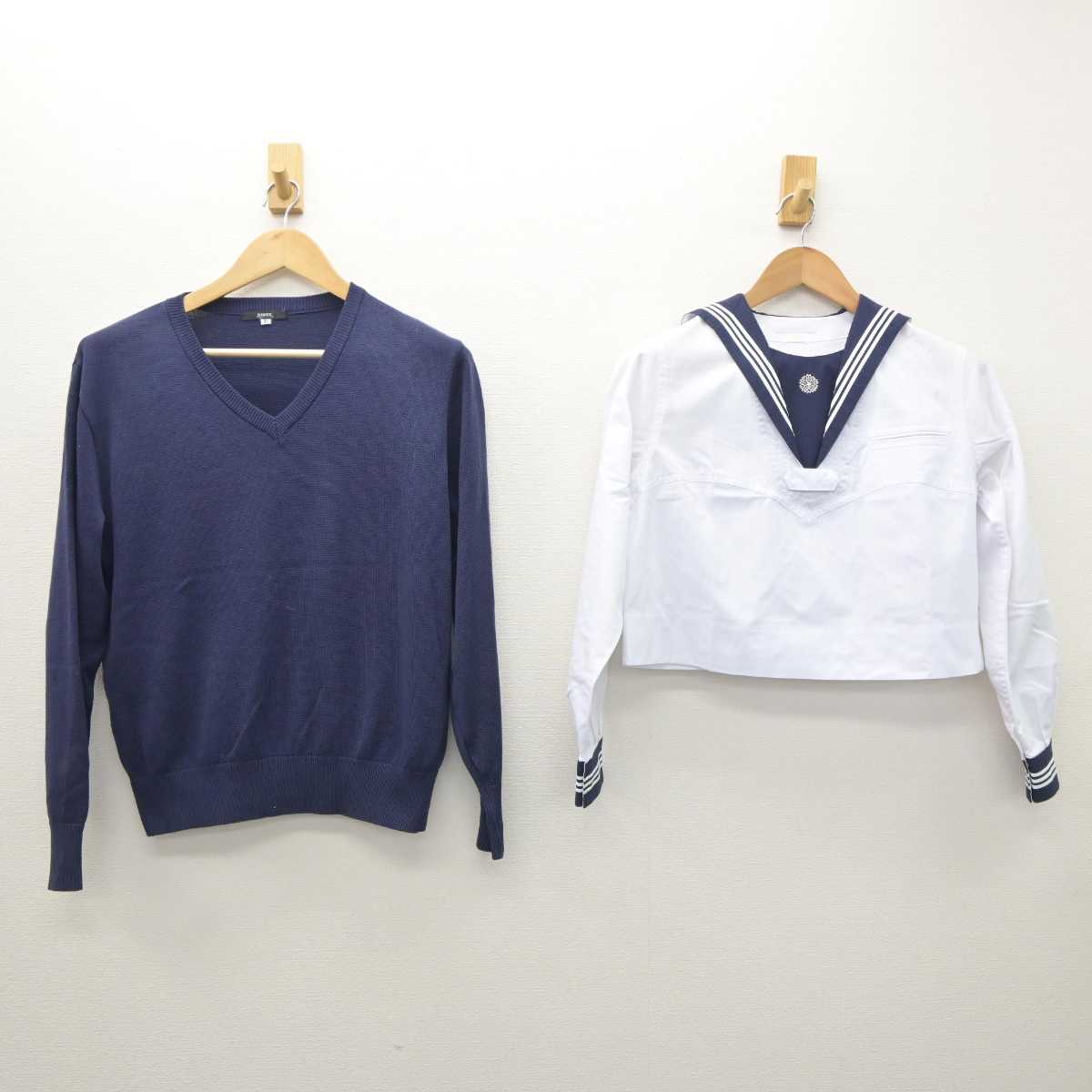 【中古】東京都 学習院女子中等科・高等科 女子制服 2点 ニット・セーラー服 Sf064239 中古制服通販パレイド