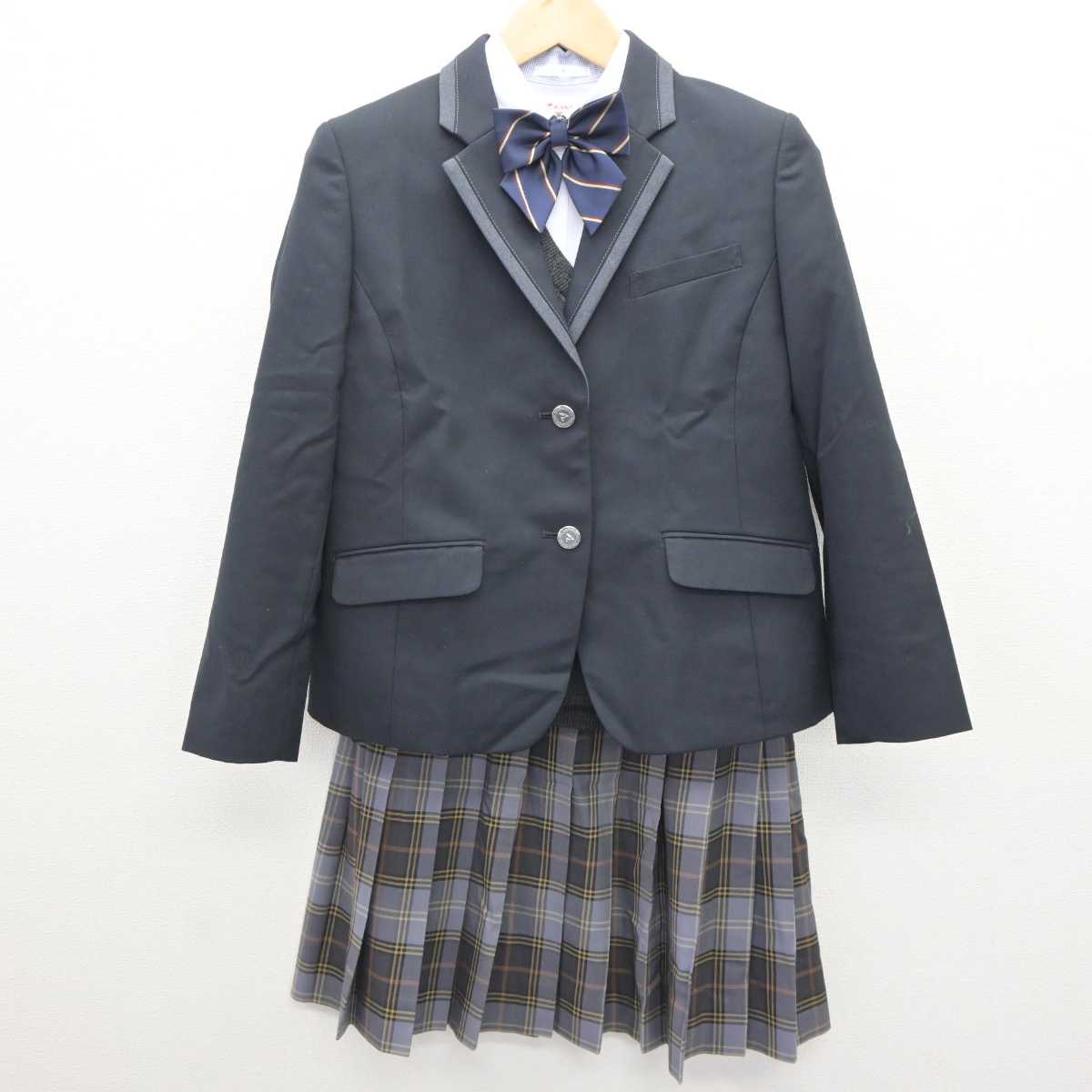 【中古】岐阜県 帝京大学可児高等学校中学校 女子制服 5点 ブレザー・ニット・シャツ・スカート Sf064384 中古制服通販パレイド