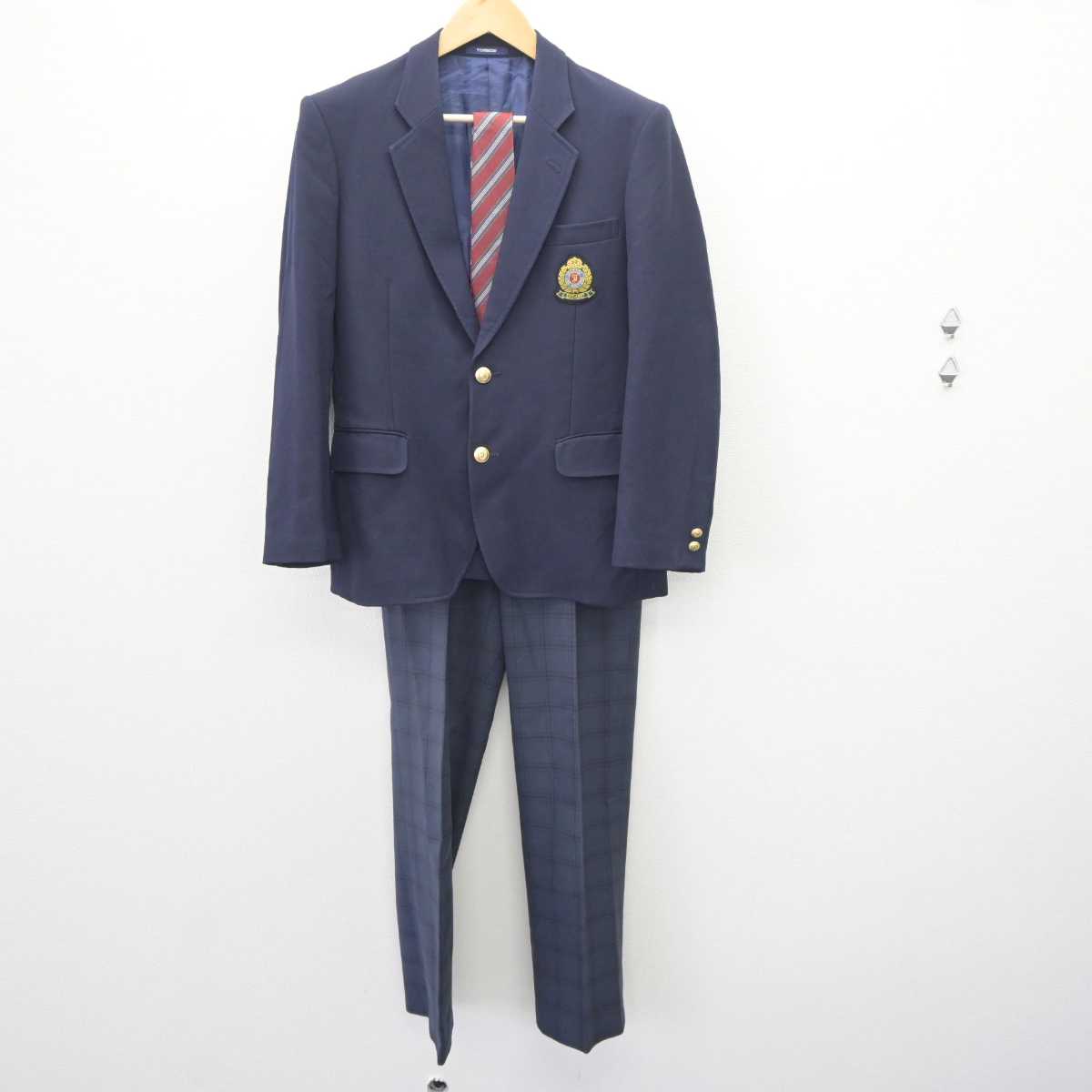 【中古】茨城県 茨城高等学校・茨城中学校 男子制服 3点 ブレザー・ズボン Sf064734 中古制服通販パレイド
