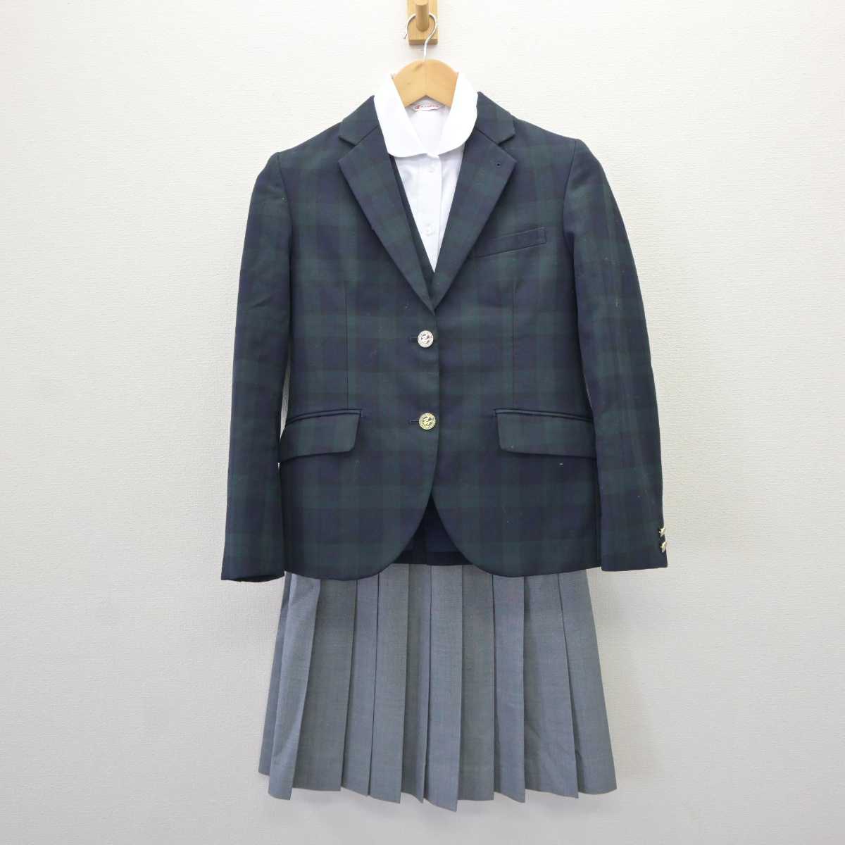 【中古】長崎県 長崎日本大学高等学校 女子制服 4点 ブレザー・ベスト・シャツ・スカート Sf065232 中古制服通販パレイド