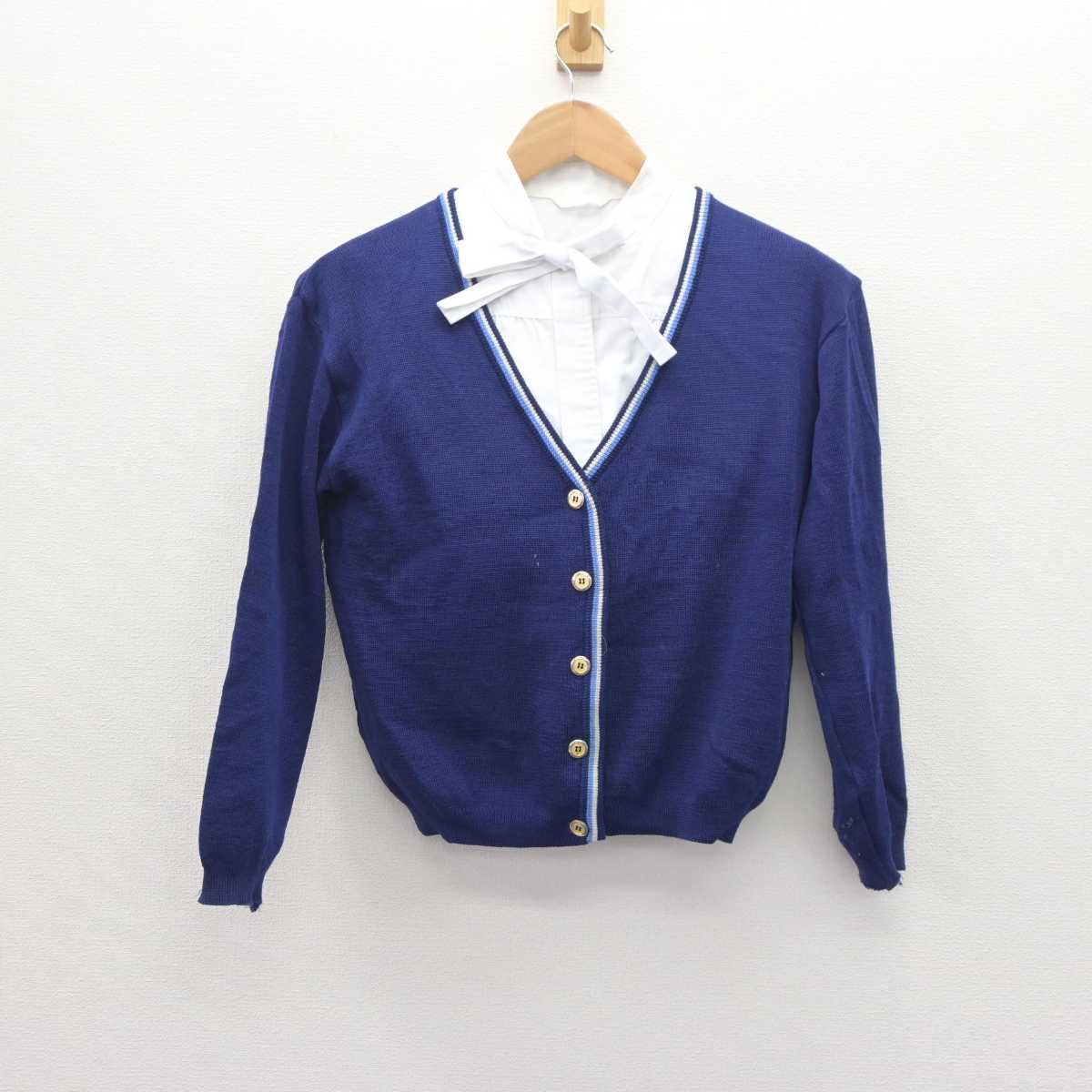【中古】兵庫県 神戸海星女子学院中学校・高等学校 女子制服 2点 ニット・シャツ Sf066010 中古制服通販パレイド