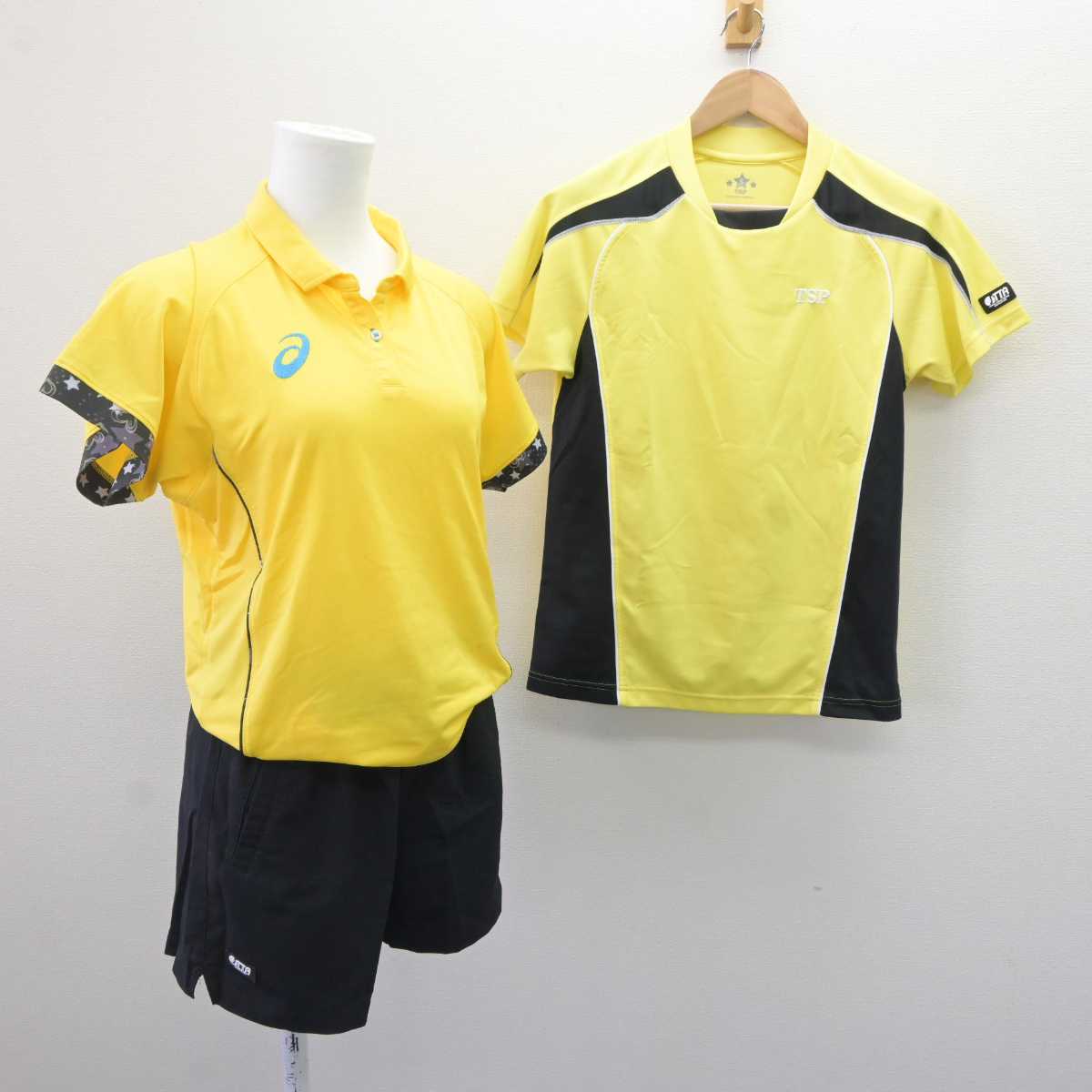 【中古】 学校名不明卓球部ユニフォーム 女子制服 3点 部活ユニフォーム 上・その他アイテム・部活ユニフォーム 下 Sf066260
