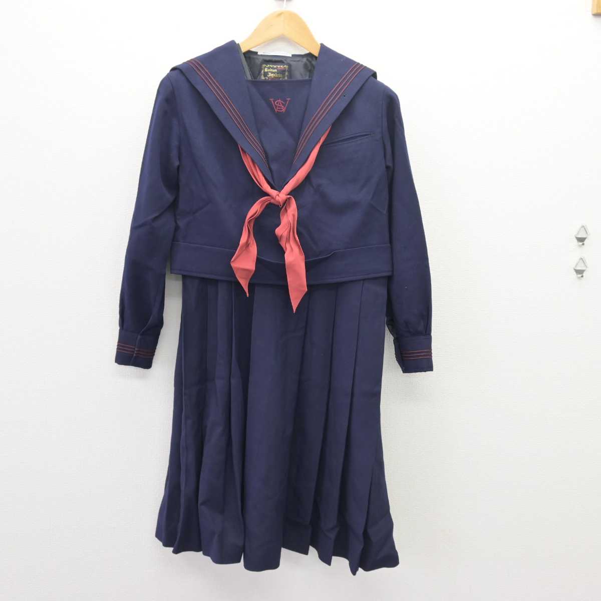 【中古】福岡県 西南女学院中学校 女子制服 4点 セーラー服・ジャンパースカート Sf066387 中古制服通販パレイド