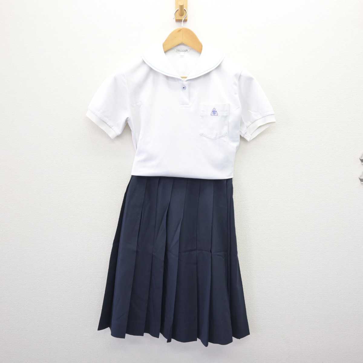 【中古】福岡県 久留米大学附設中学校・高等学校 女子制服 2点 ブラウス・スカート Sf066424 中古制服通販パレイド