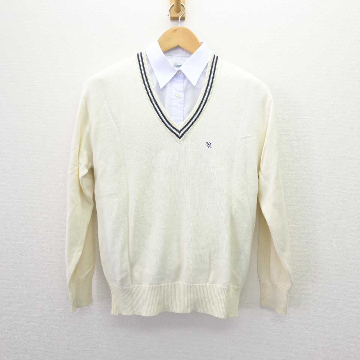 【中古】栃木県 佐野日本大学高等学校 女子制服 2点 ニット・シャツ Sf067128 中古制服通販パレイド