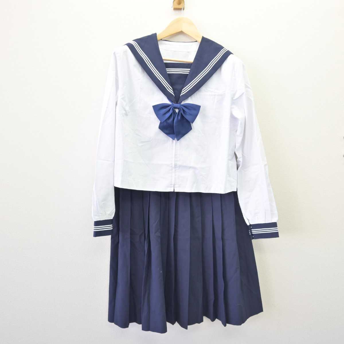 【中古】秋田県 秋田西中学校 女子制服 4点 セーラー服・スカート Sf068191 中古制服通販パレイド