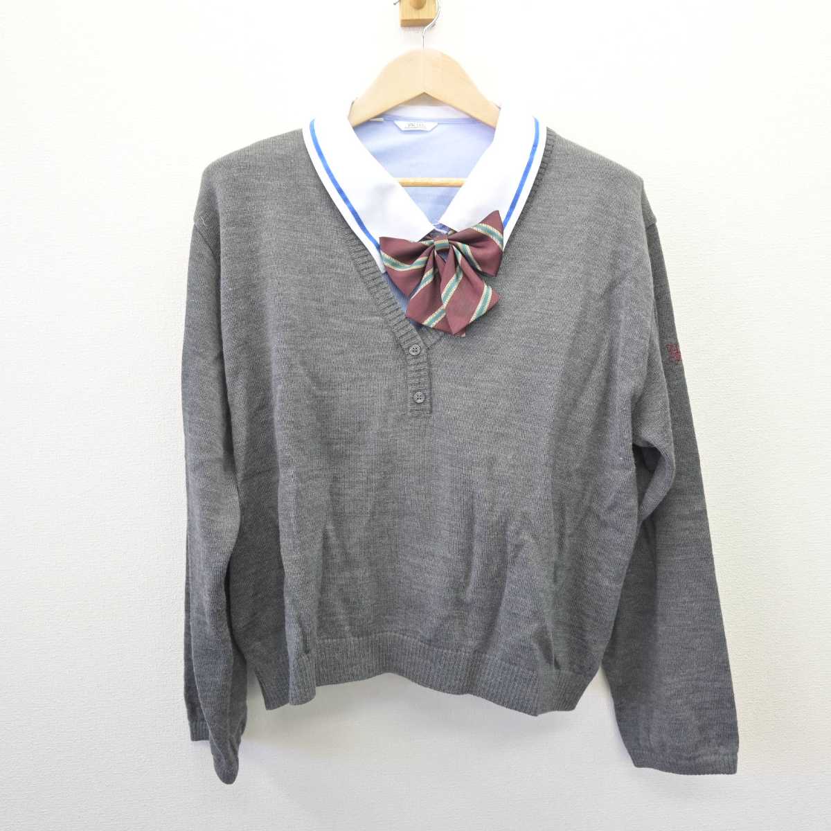【中古】静岡県 浜松修学舎中学校・高等学校 旧制服 女子制服 3点 ニット・シャツ Sf068251 中古制服通販パレイド
