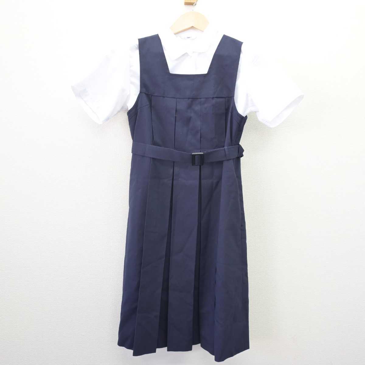 【中古】福岡県 福岡雙葉中学校 女子制服 4点 シャツ・ジャンパースカート Sf068331 中古制服通販パレイド