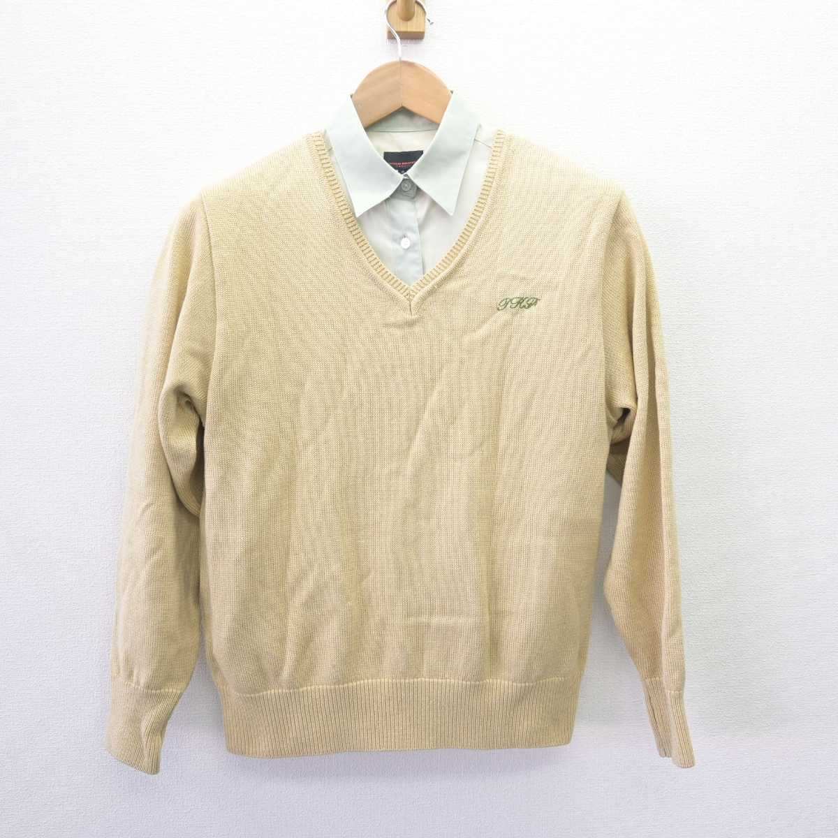 【中古】群馬県 高崎経済大学附属高等学校 女子制服 2点 ニット・シャツ Sf068392 中古制服通販パレイド