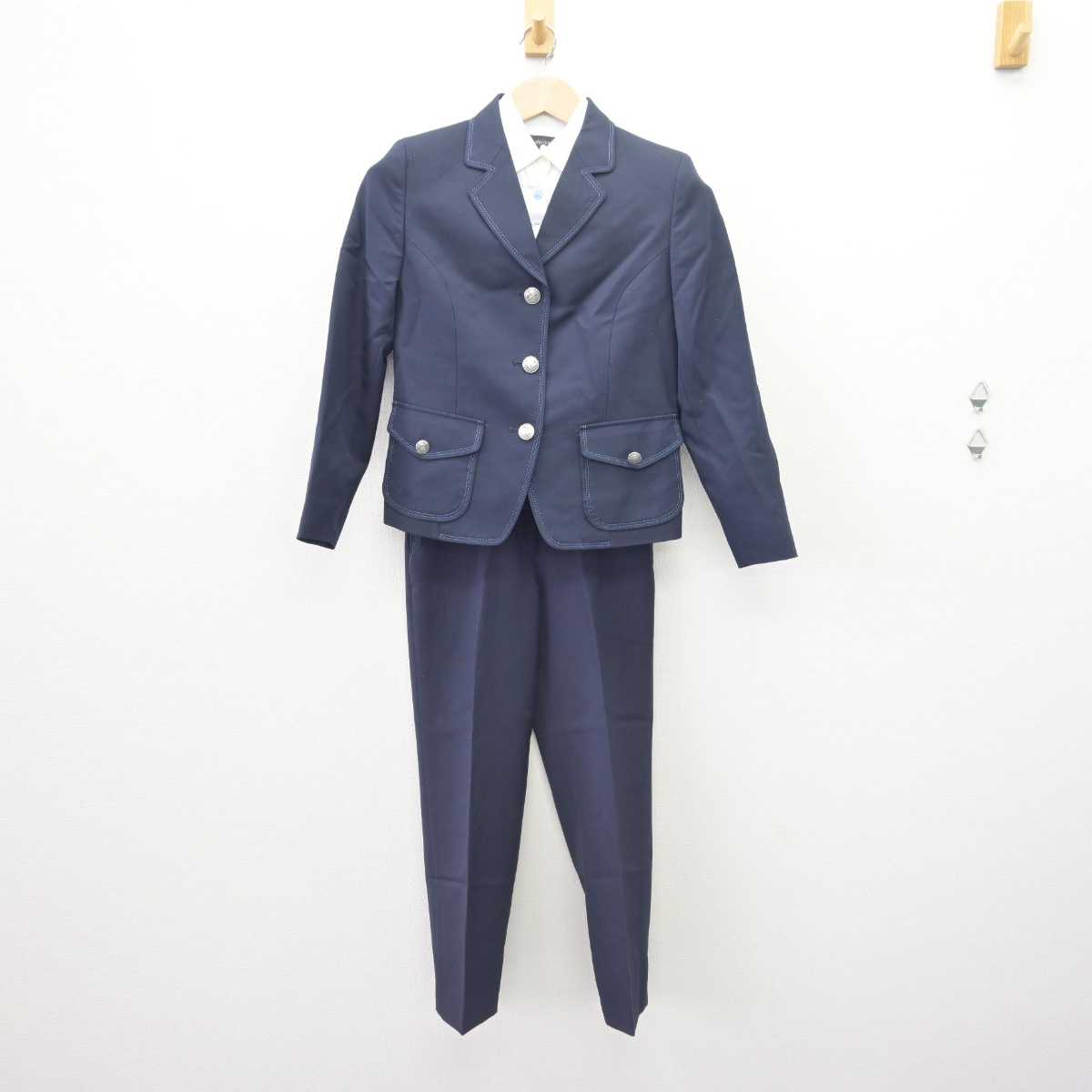 【中古】広島県 広島女学院中学高等学校 女子制服 5点 ブレザー・ニットベスト・シャツ・ズボン Sf069149 中古制服通販パレイド